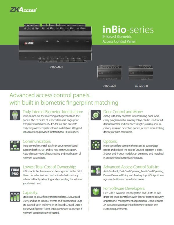 InBio 460, ZKTeco InBio 460 Four Door Controller. Door Controllers