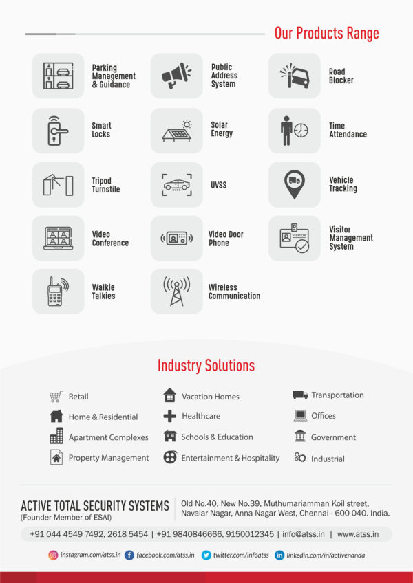 ATSS Catalog - Electronic Security Systems, Automation Chennai